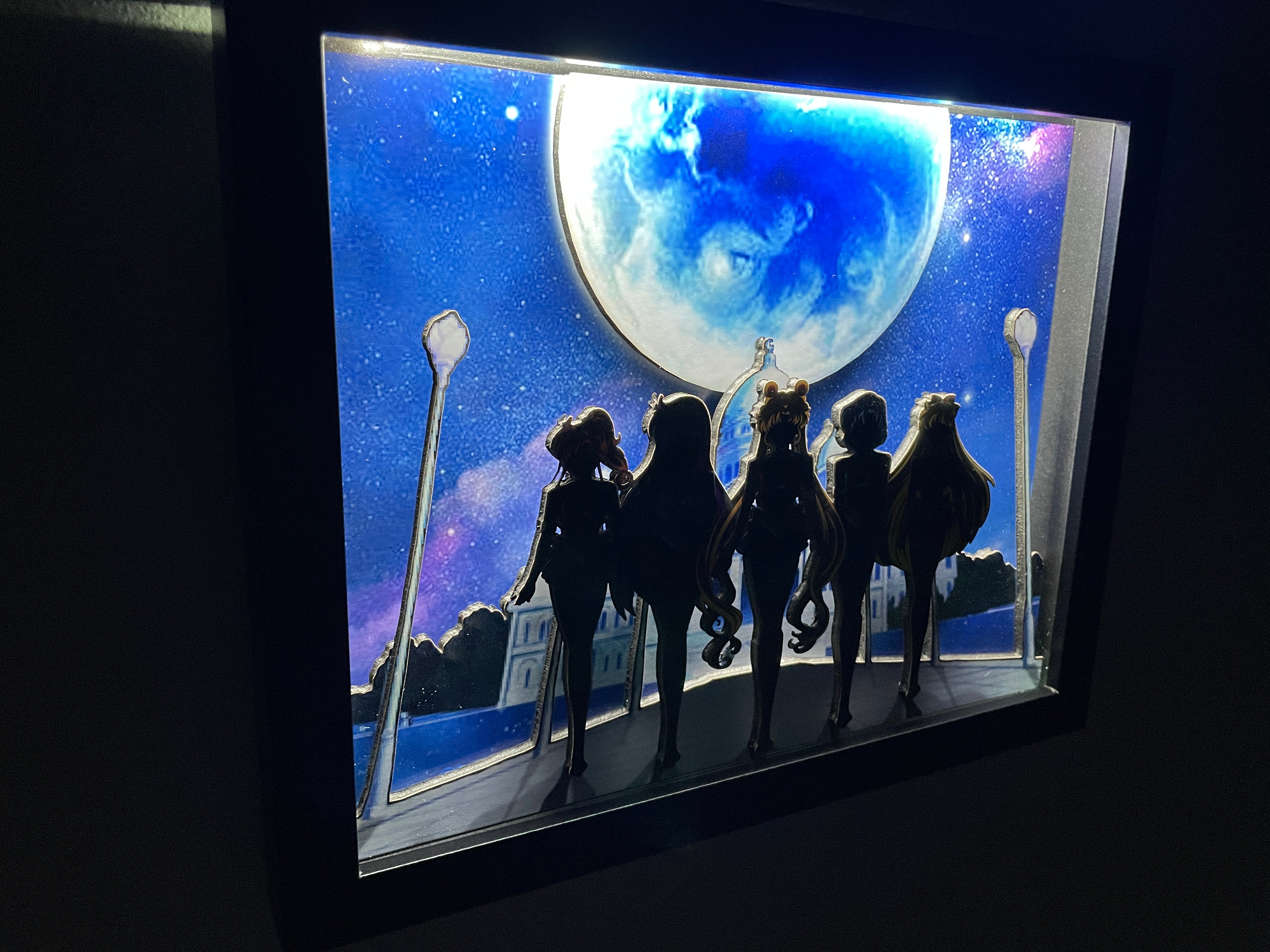 Sailor Moon - Moon Castle 8x10 3D Shadow Box! Optional Light-up Versio ...