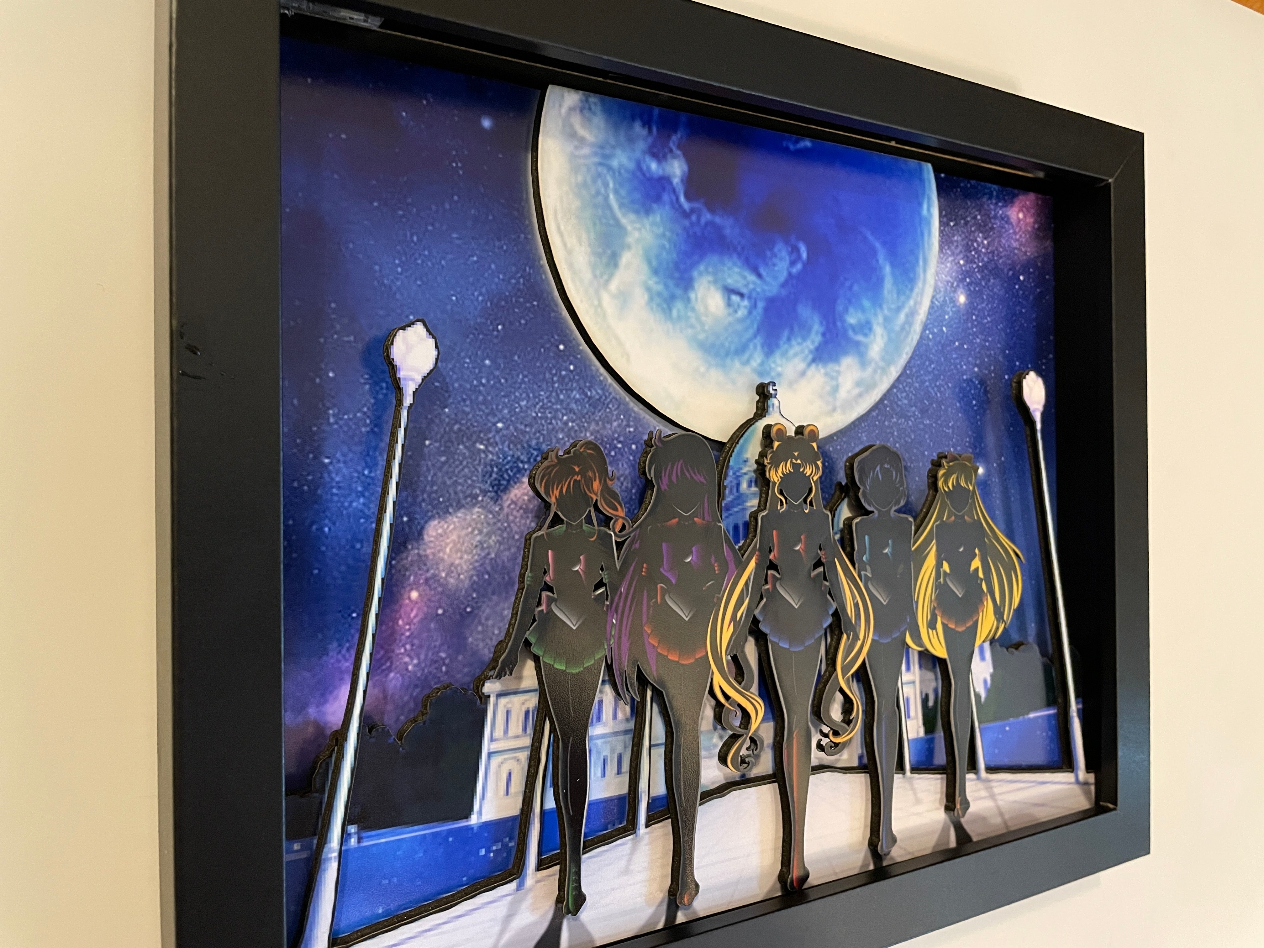 Sailor Moon - Moon Castle 8x10 3D Shadow Box! Optional Light-up Versio ...